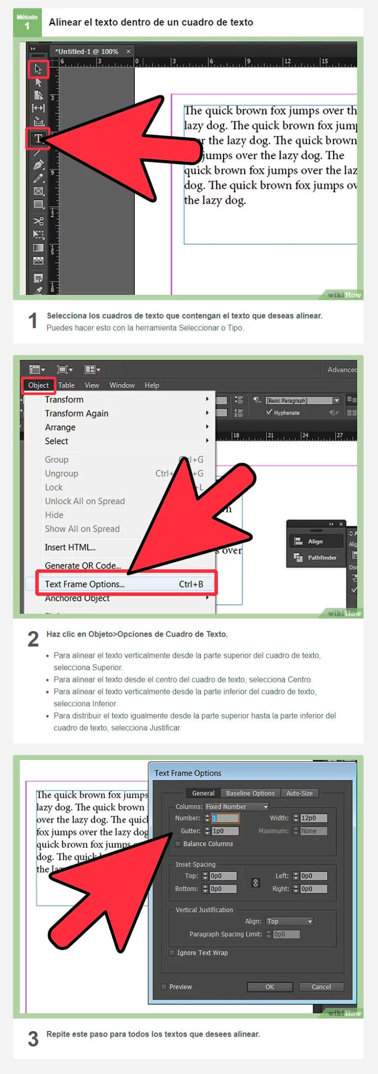 🥇 Cómo alinear texto vertical y horizontalmente en InDesign - Paso a Paso